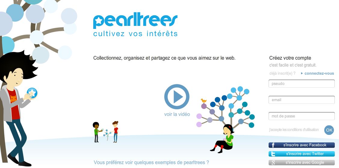 PEARLTREES : création du compte.